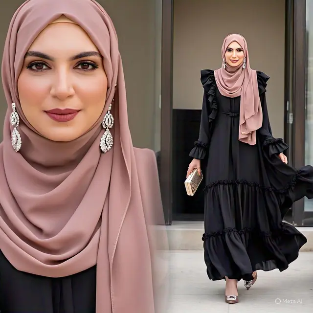 18 Inspirasi Dress Warna Hitam untuk Hijabers 2025, Stylish Tapi Tetap ...