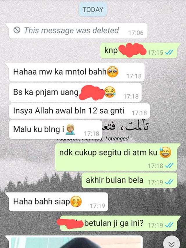 6 Chat Teman Malu-Malu Pinjam Duit Ini Bikin Geleng Kepala - Hot Liputan6.com