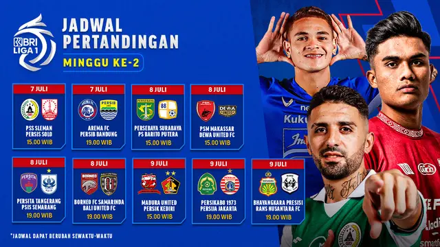 Jadwal Siaran Langsung BRI Liga 1 2023/2024 Pekan Kedua di Vidio - Indonesia Bola.com