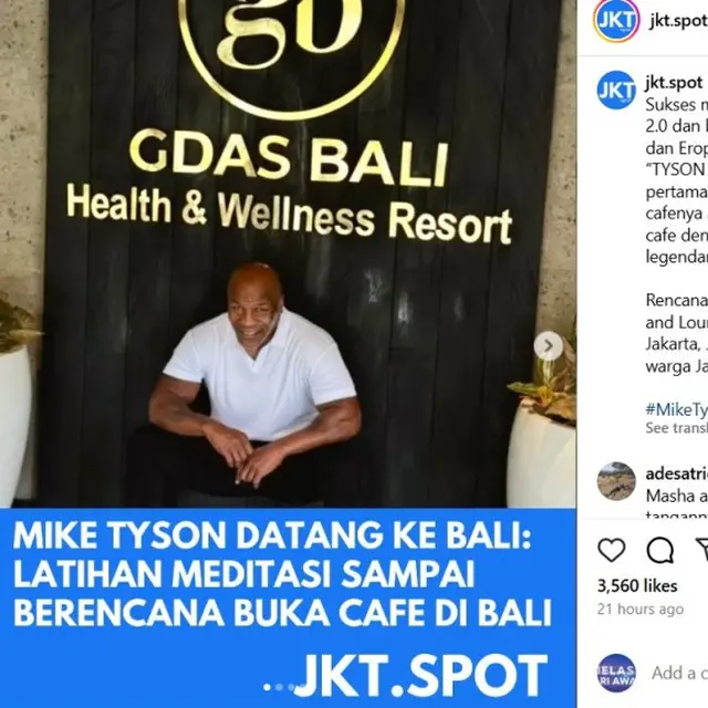 Mike Tyson Liburan ke Bali, Disebut Bakal Buka Jaringan Kafe di Indonesia