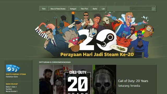 Steam Ulang Tahun ke-20, Bawa Nostalgia dengan Tampilan Warna Hijau Tentara - Tekno Liputan6.com