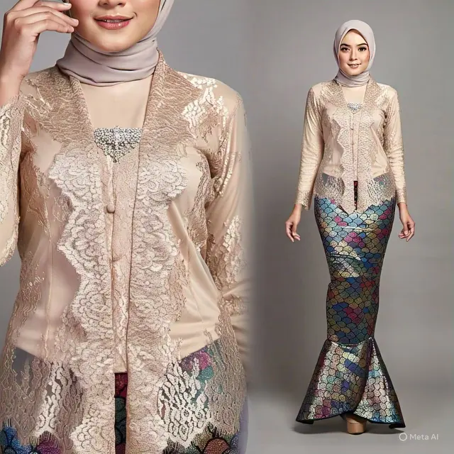 7 Model Kebaya Modern Brokat Hijab,Gaya Terbaru dan Elegan untuk ...
